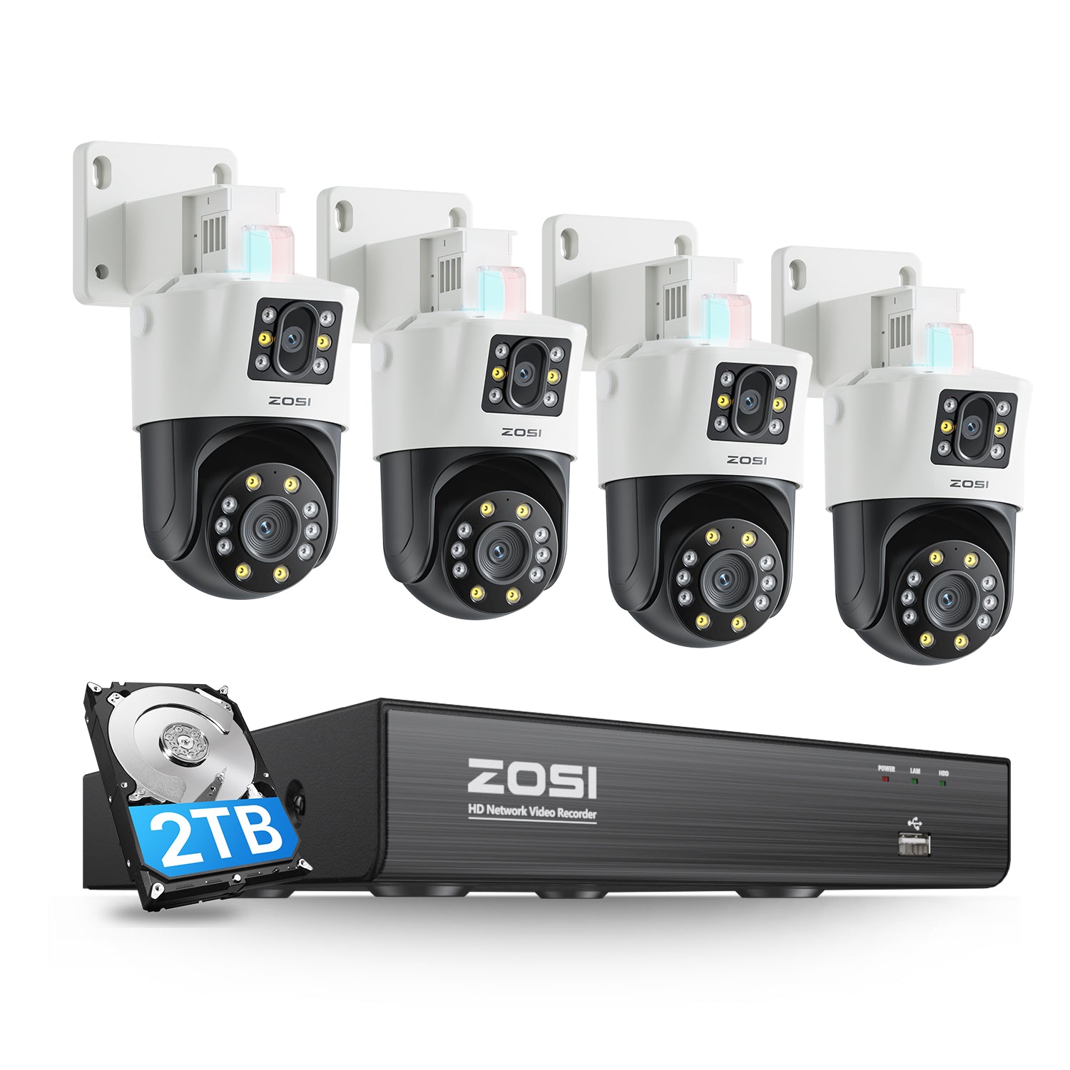 C298 Dual-Lens Bullet-PTZ PoE Camera System | 8CH 4K PoE NVR | Auto ...