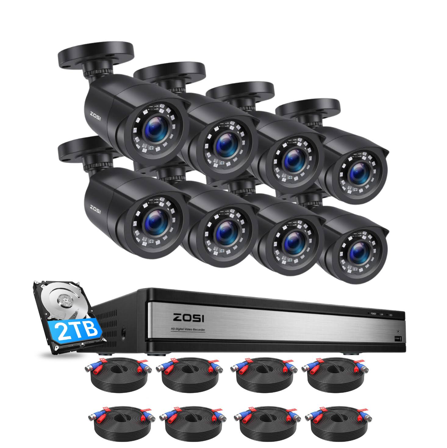 16FK-106B - 2MP 16CH Security DVR System 2/4TB HDD Up to 16 Cameras ...